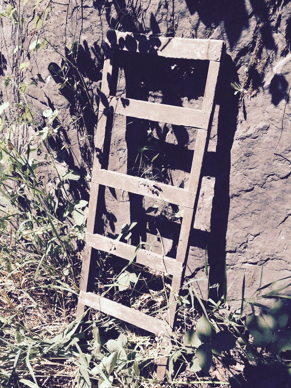 A mysterious ladder at the base of the wall.