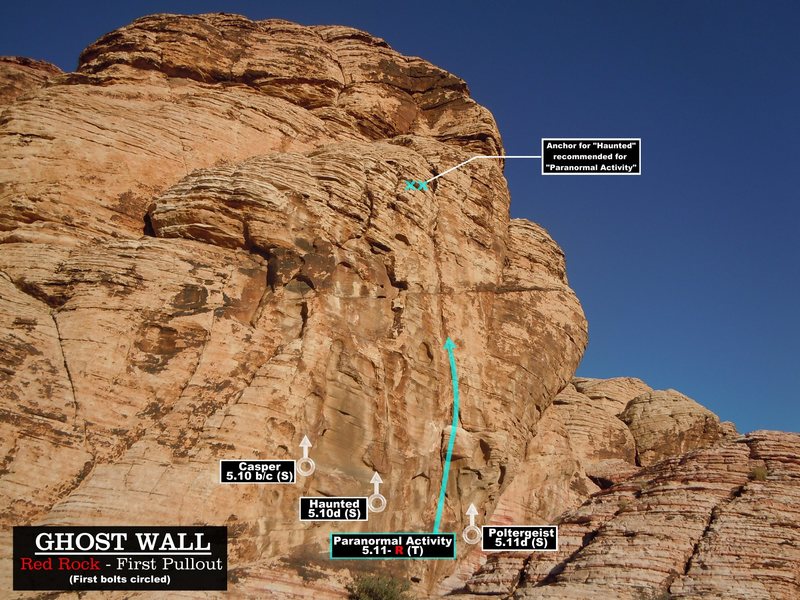 Rock Climbing in Ghost Wall, Red Rocks