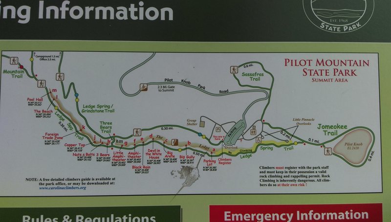 Rock Climbing in Pilot Mountain, 3. Piedmont Region