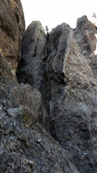 Standing on the 4th class scramble portion of Solitaire