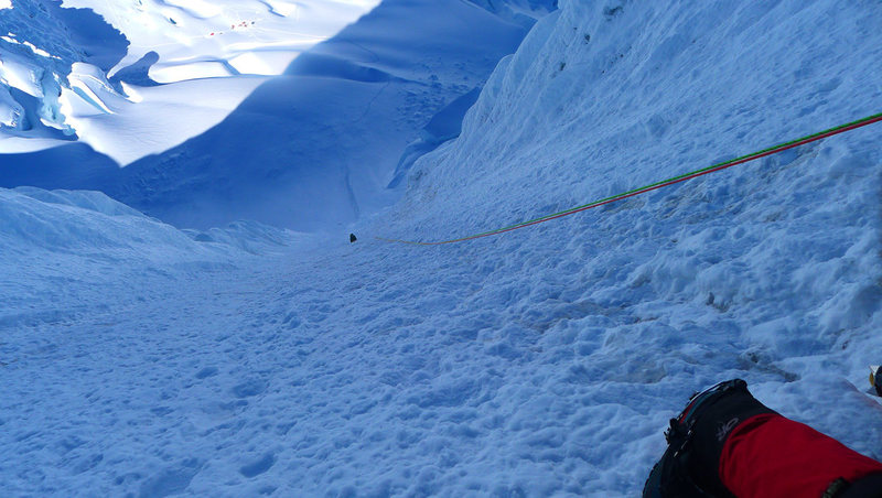 Looking down the runnel.