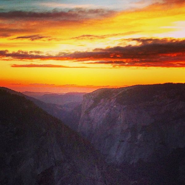 8/29/15 - Overlooking El Cap from the half-dome summit as the sun set ...