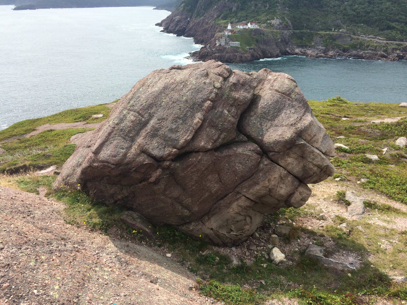 Climbing in Large boulder, Newfoundland and Labrador