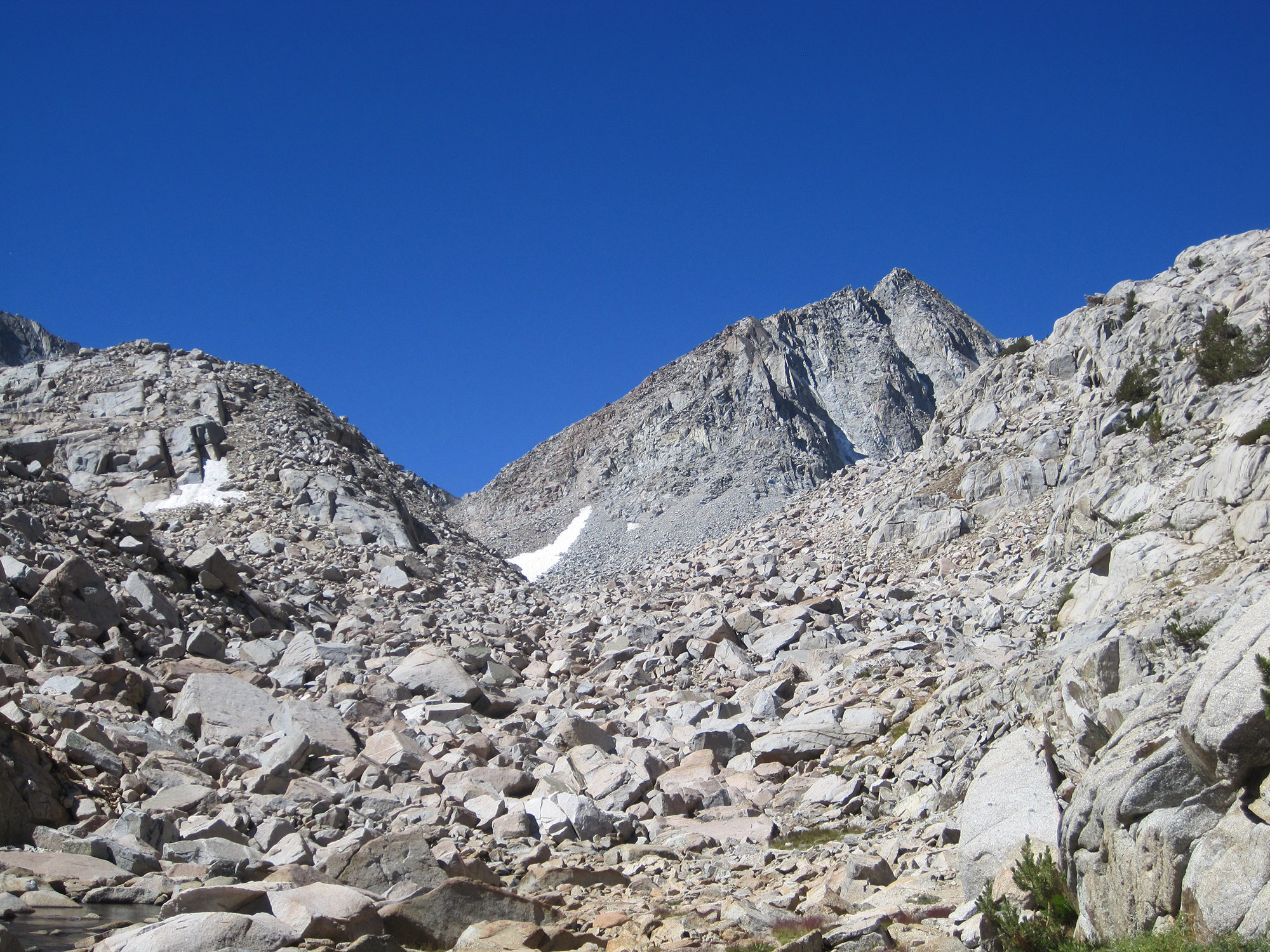 Johnson seen from the approach, note the boulder field. The Southeast ...