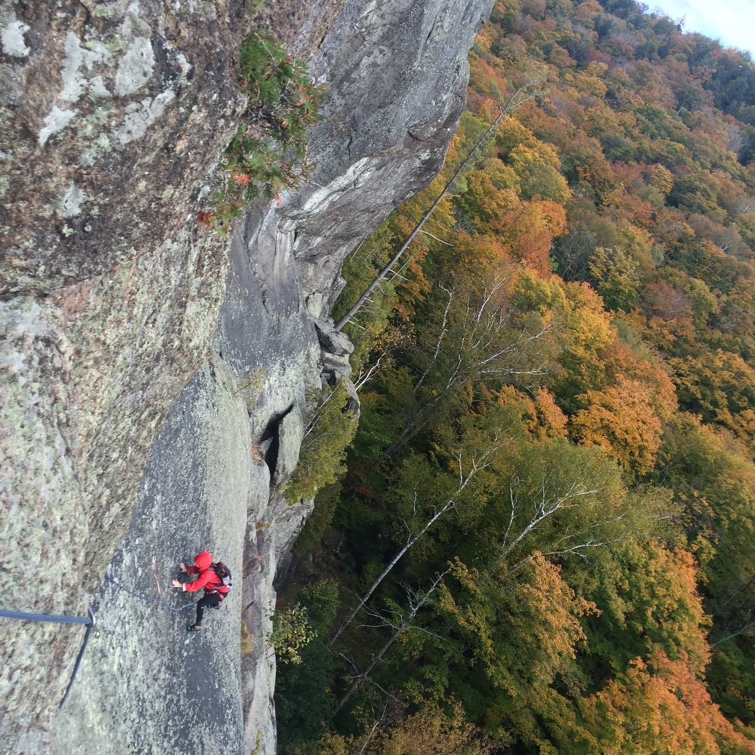 Traverse 'pitch' from the top of Le Sceptre to the base/belay of the ...