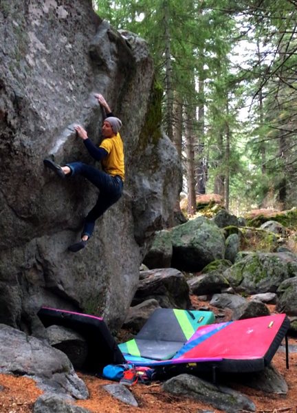 Getting into the start of the crux sequence with increasingly difficult ...