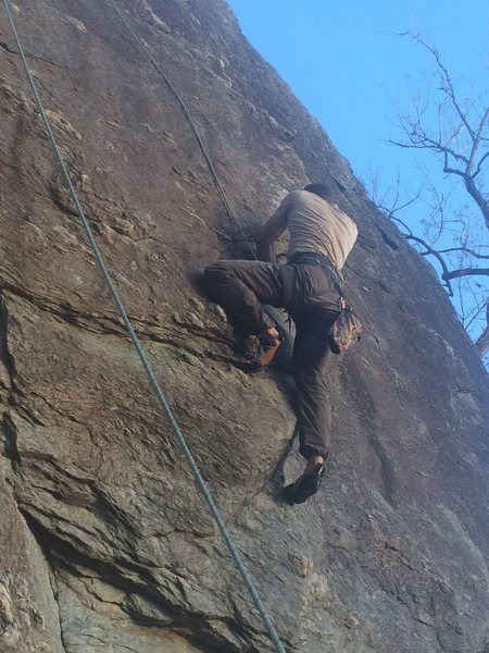 Rock Climb Friction Layback, Carderock