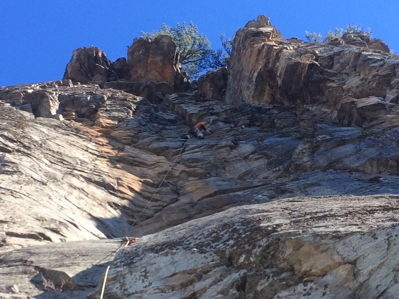 Tim Past the crux placing gear