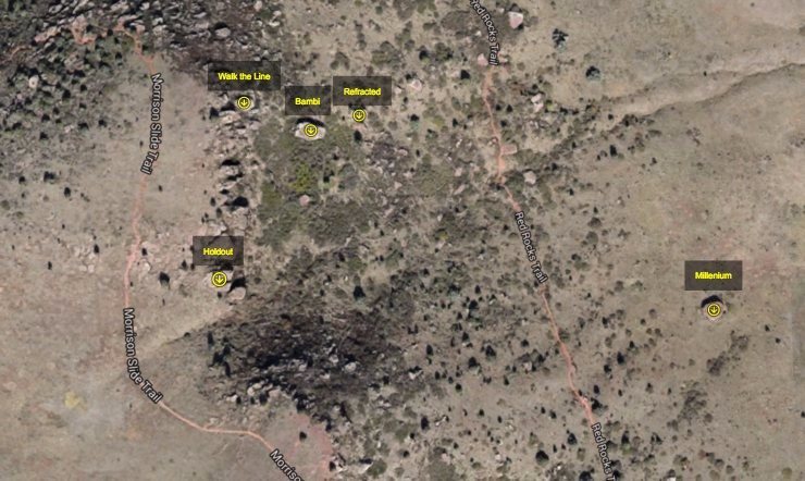 Climbing in Hill Side Boulders, Morrison/Evergreen/Littleton