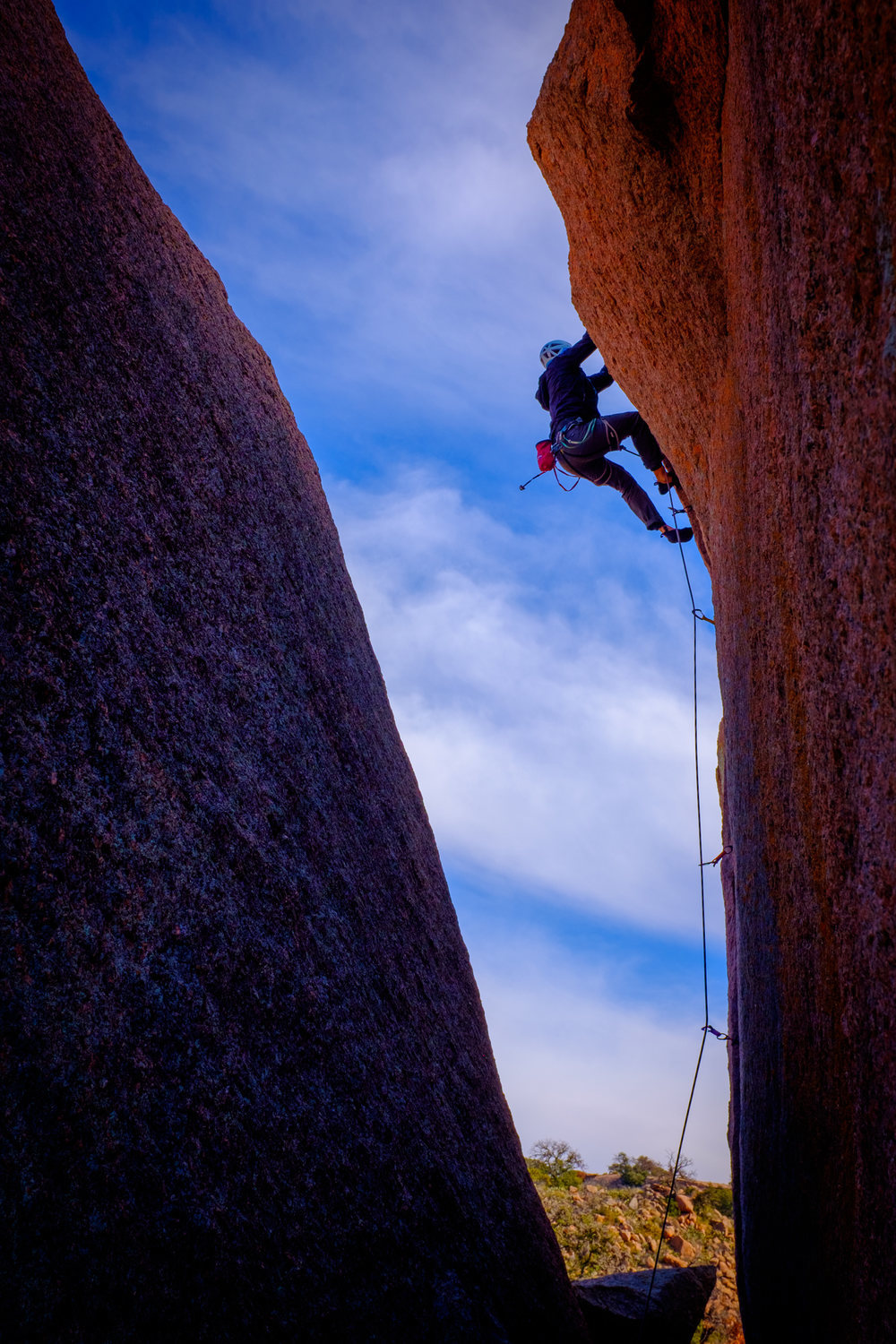 Derek pulling through the crux on lead. This perspective helps ...