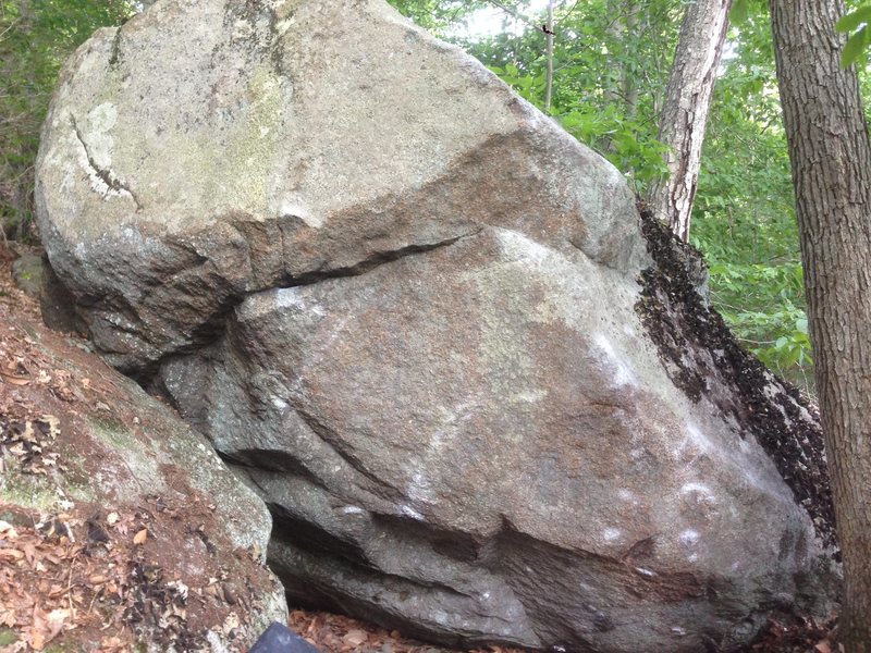 Climbing in Marsh Boulder, North Shore