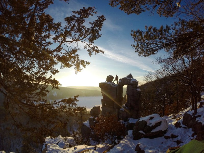 Climbing in Devil's Lake, Baraboo Range