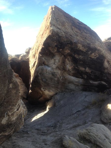 Climbing in Push Boulder, Central Utah