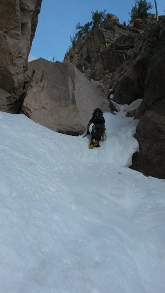The Chockstone May 28th, 2016. The crux was easily climbed via firm ...