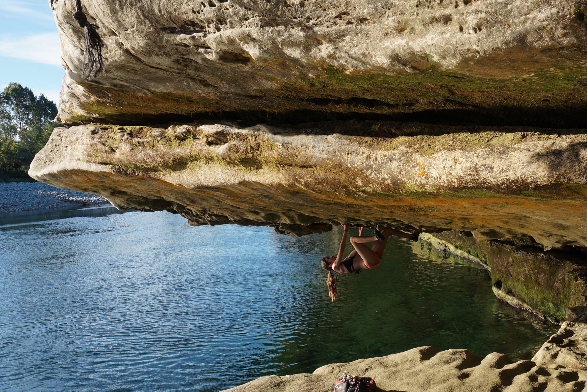First time deep water soloing!