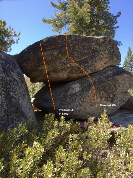 Climbing in Blue Moon Boulder, San Bernardino Mountains