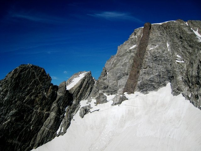 West Horn and Black Dike on Mount Moran from the summit of the East Horn