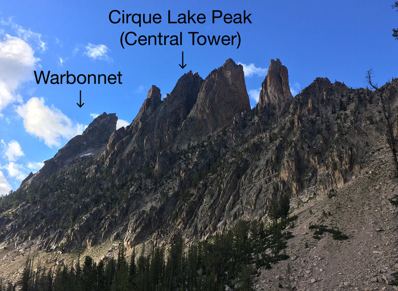 Rock Climbing in Cirque Lake Peak (Central Tower), The Sawtooth Range