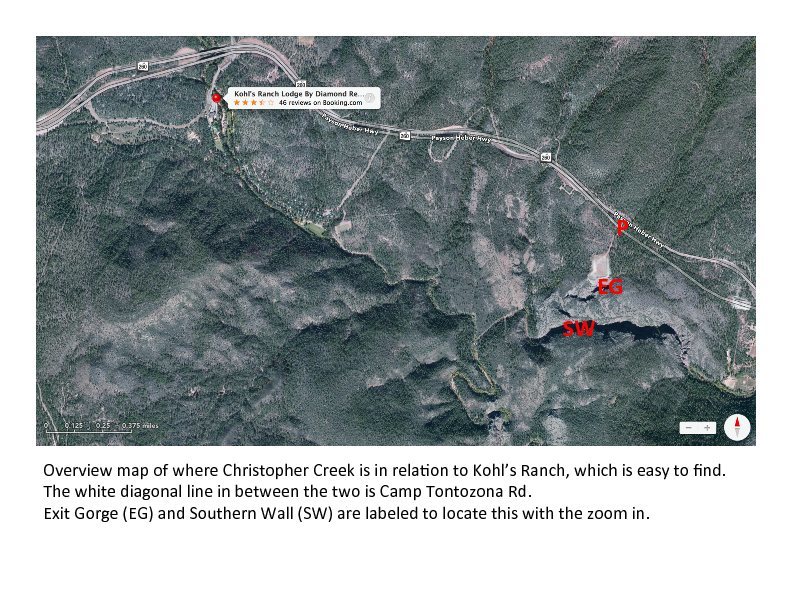 An overview shot with Kohl's Ranch in the scene.