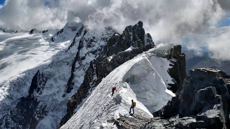 Scoping out the route to the true summit (photo taken from what most ...