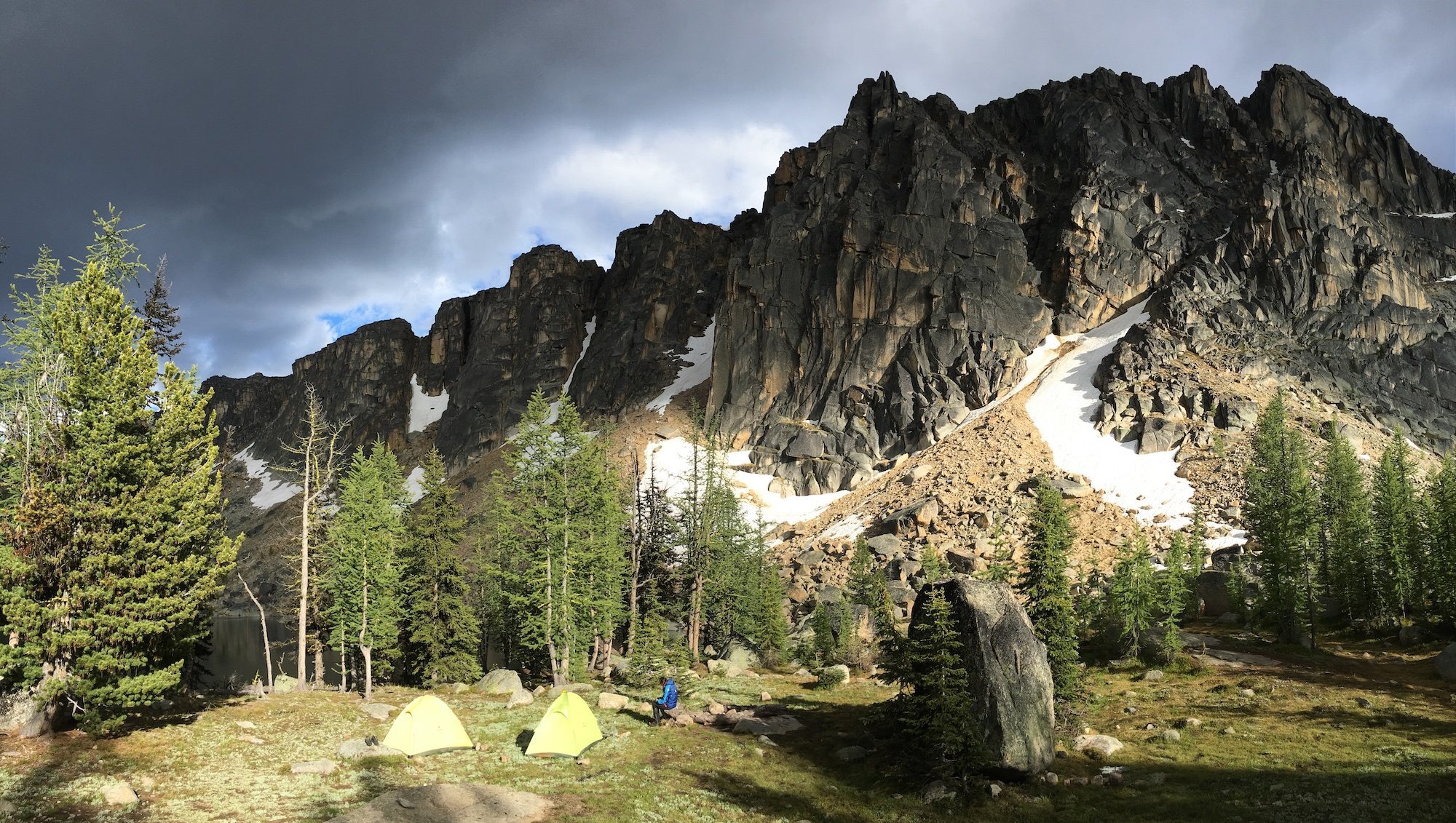 Camping at Upper Cathedral Lake. Photo by Janet Arendall.