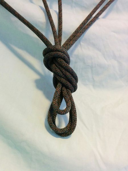 Step 3 - we tie the cordelette. Notice that the key loop is still ...