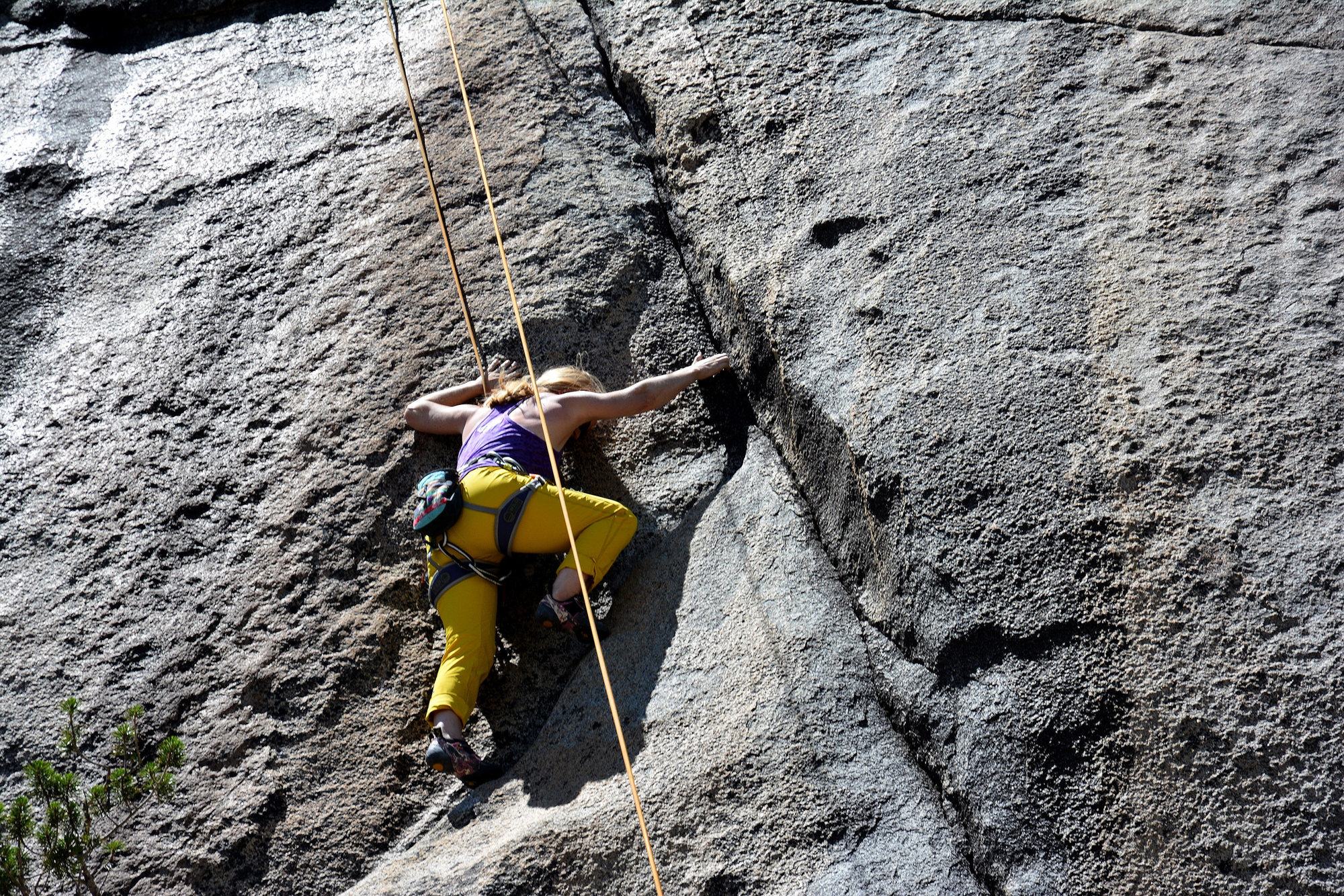 Me climbing the start of the lieback section of This is Hard (5.11c ...