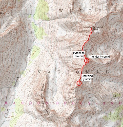 Topo map showing rough approximation of the ridge.