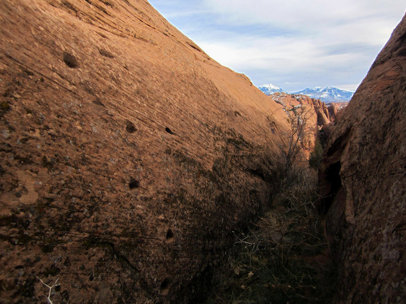 Moki Steps hidden high in the fins above town. People have been ...