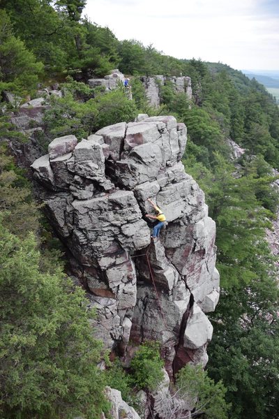 Rock Climb Double Overhang, Devil's Lake