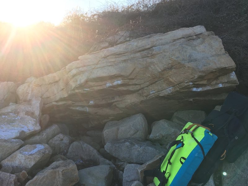 Bouldering in Hazard Rock, Narragansett