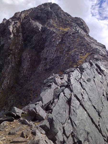 Looking up at Talbot's Ladder, from Homer Saddle