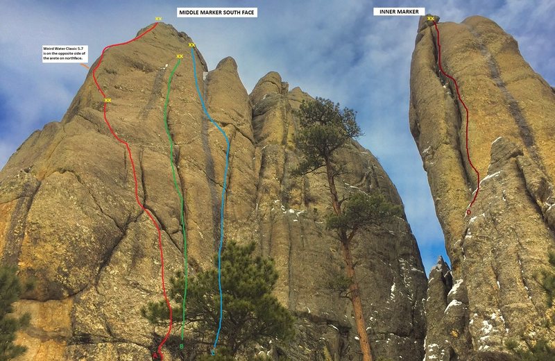 Rock Climbing in Middle Marker Area, The Needles Of Rushmore