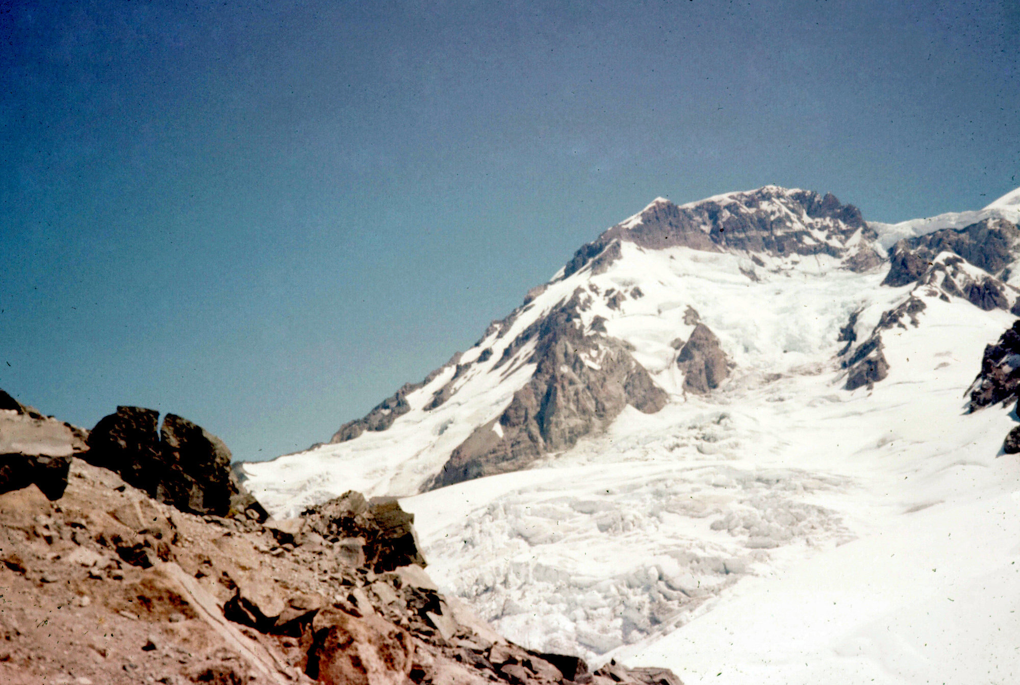 Looking up at the ridge from above Tokaloo Rock.