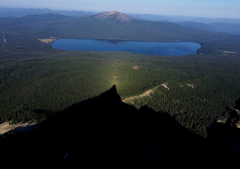 View of Diamond Lake and Mount Bailey from the summit.