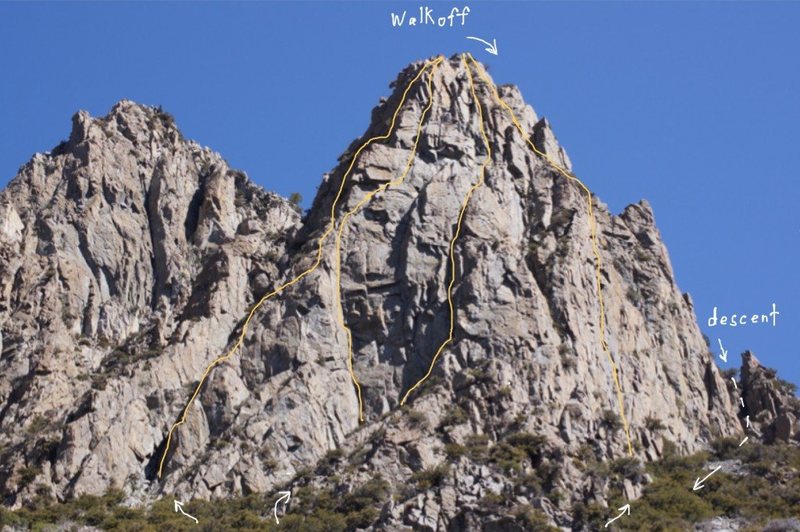 Rock Climbing in The Pyramid, Sierra Eastside