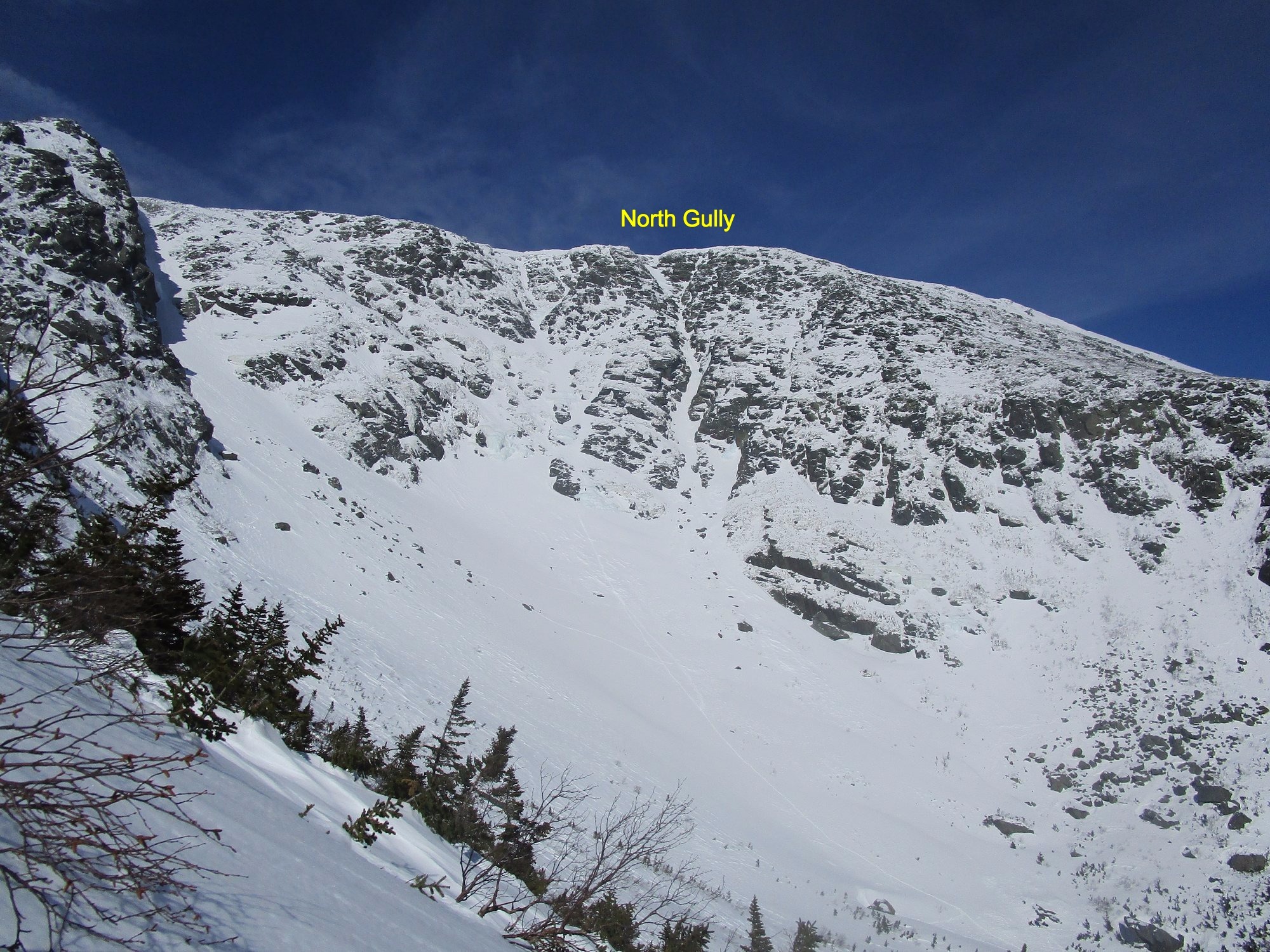 Damnation Gully from the south side of the ravine, on the South Gully ...