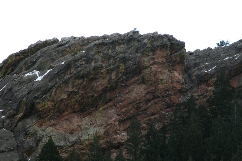 The right side of the NW face of the Slab with the distinct chalk lines ...
