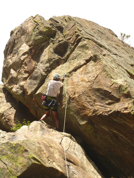 Paul starting the hand traverse.