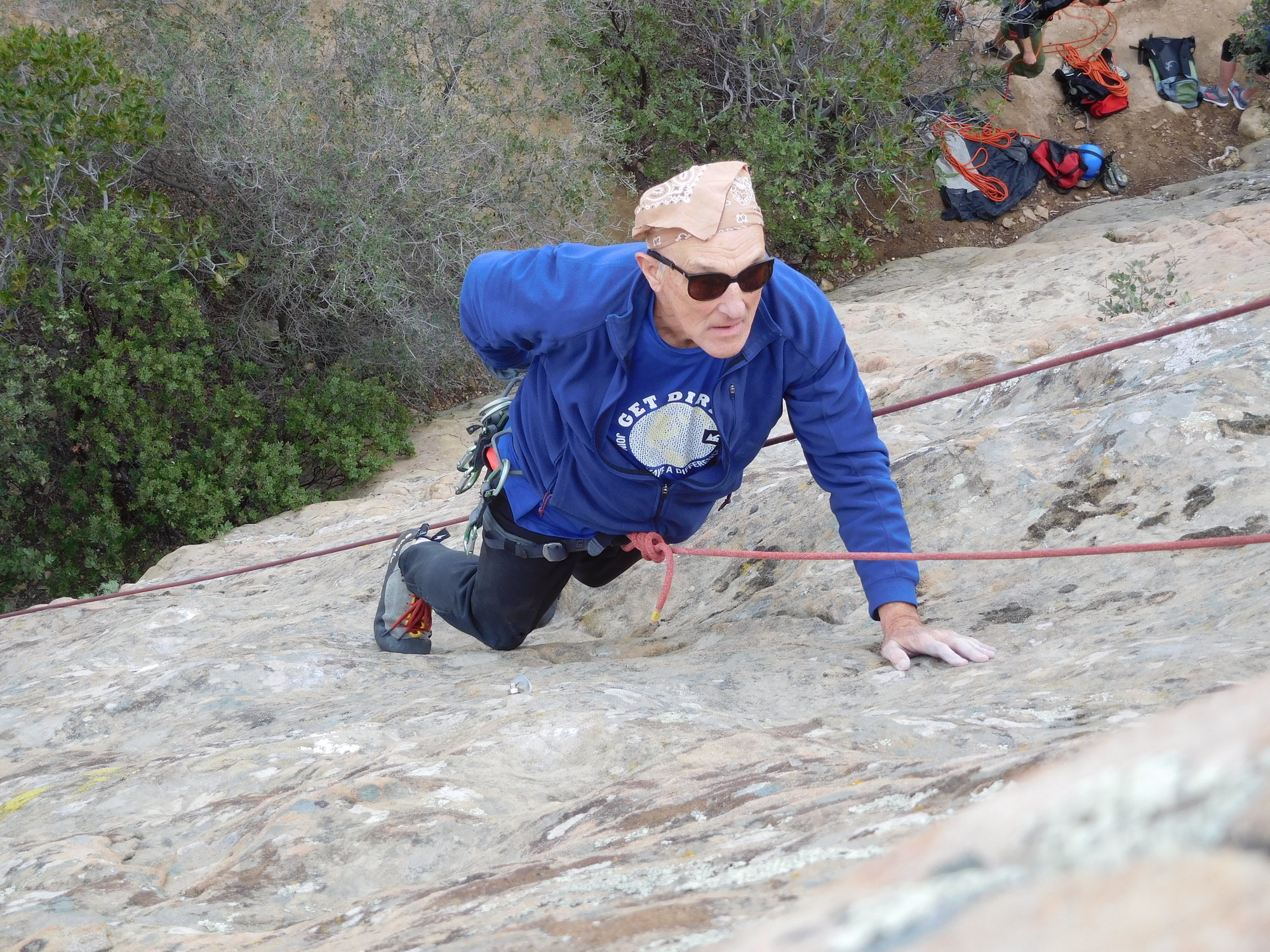 John enjoying the slopers on Route #9.