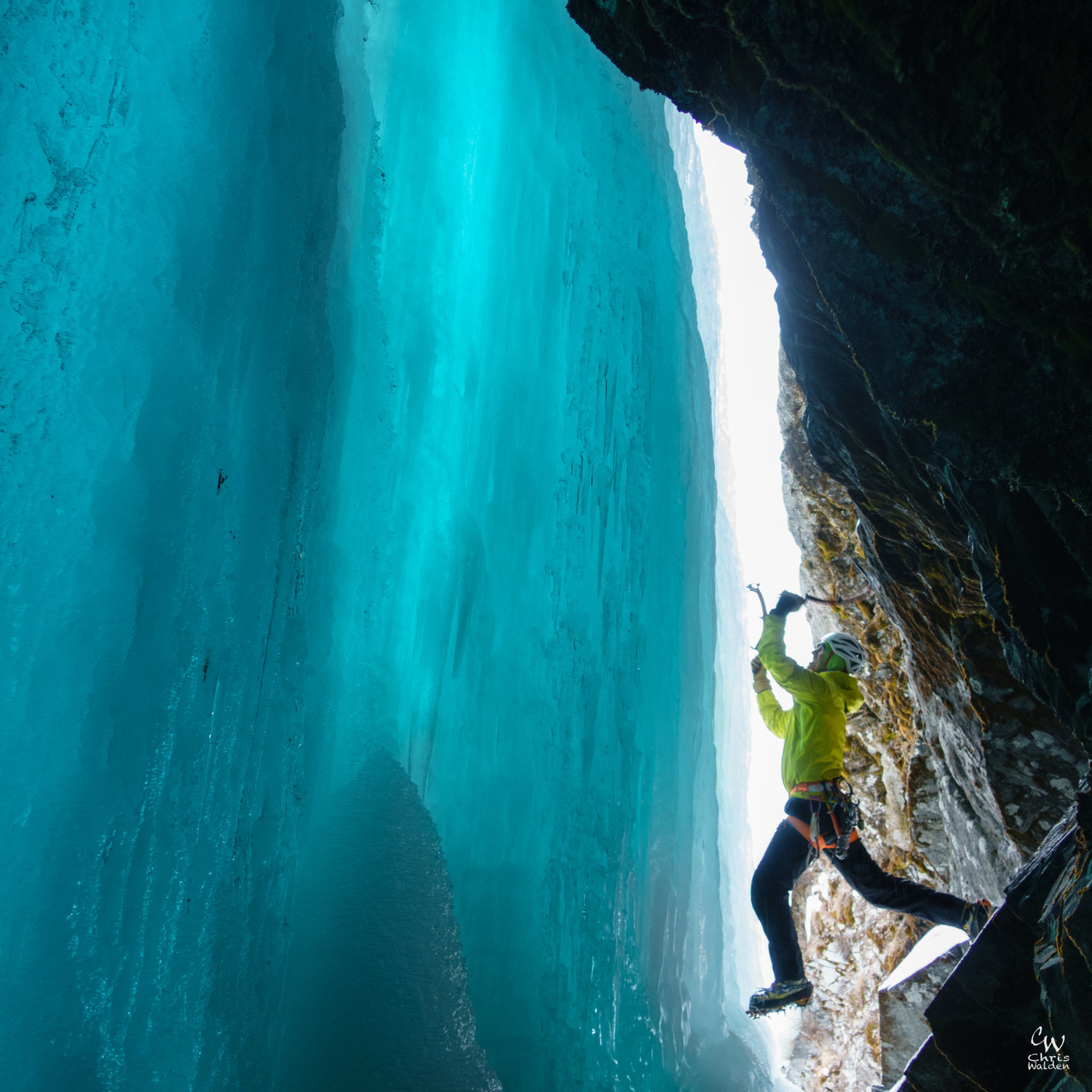 Tooling around in the caves behind the falls.