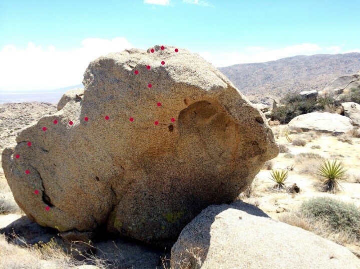 Climbing in Talon Boulder, San Diego County