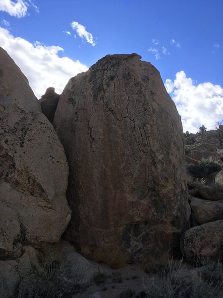 Climbing in Trailside Boulder, Sierra Eastside