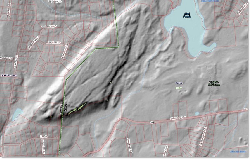 LiDAR Scan of Short Mountain showing Winter Wall and other SE facing ...