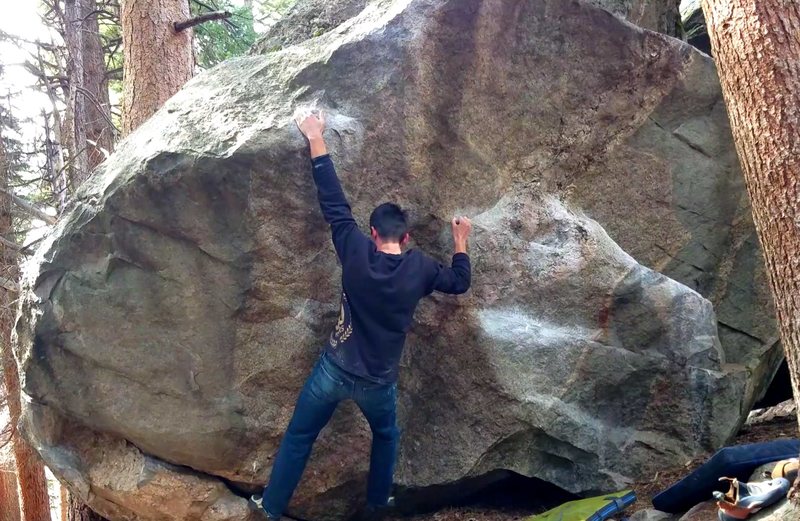 Climbing in Puffing Stone Boulder, Fort Collins