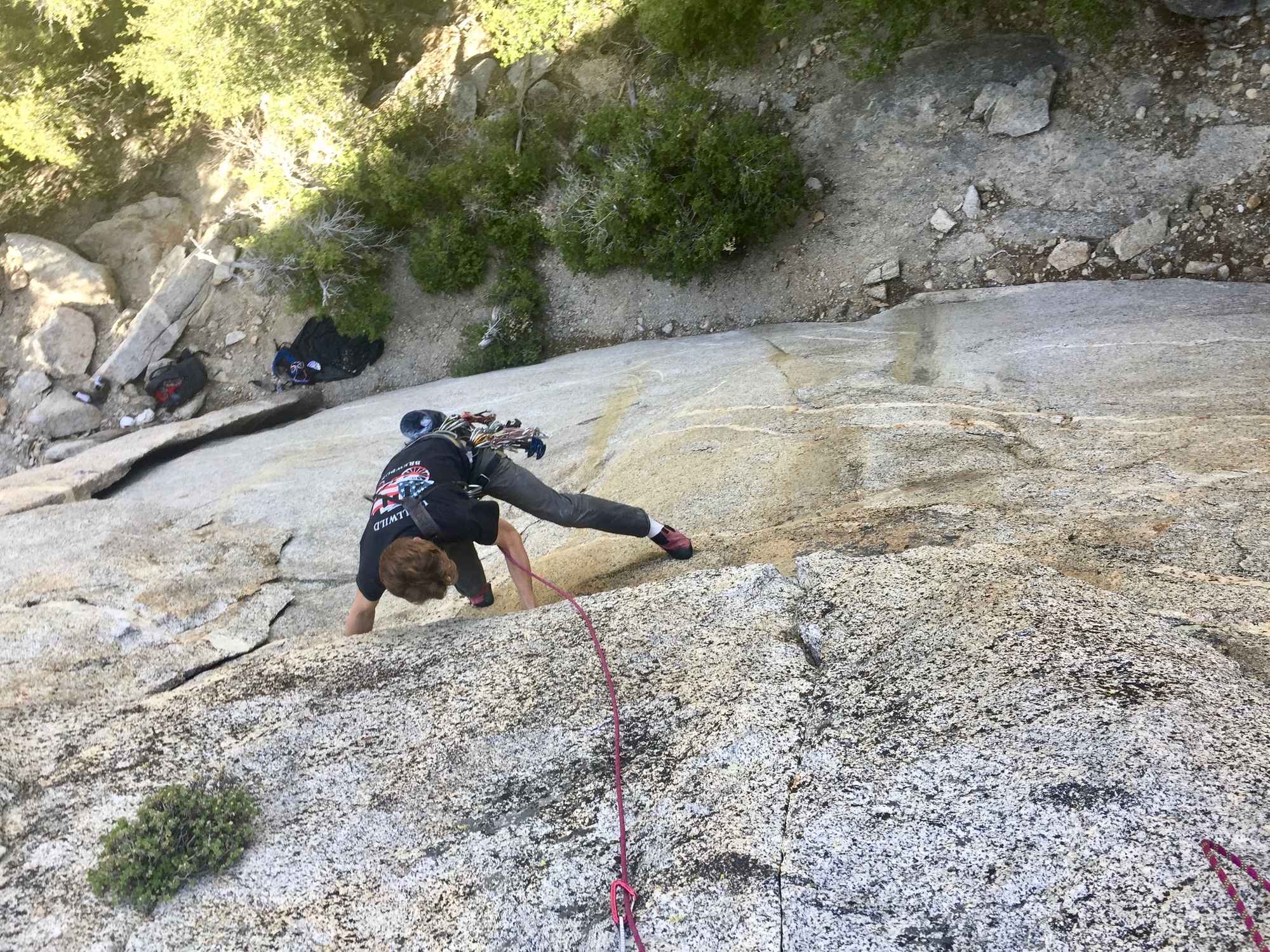 Cool undercling traverse on pitch 1