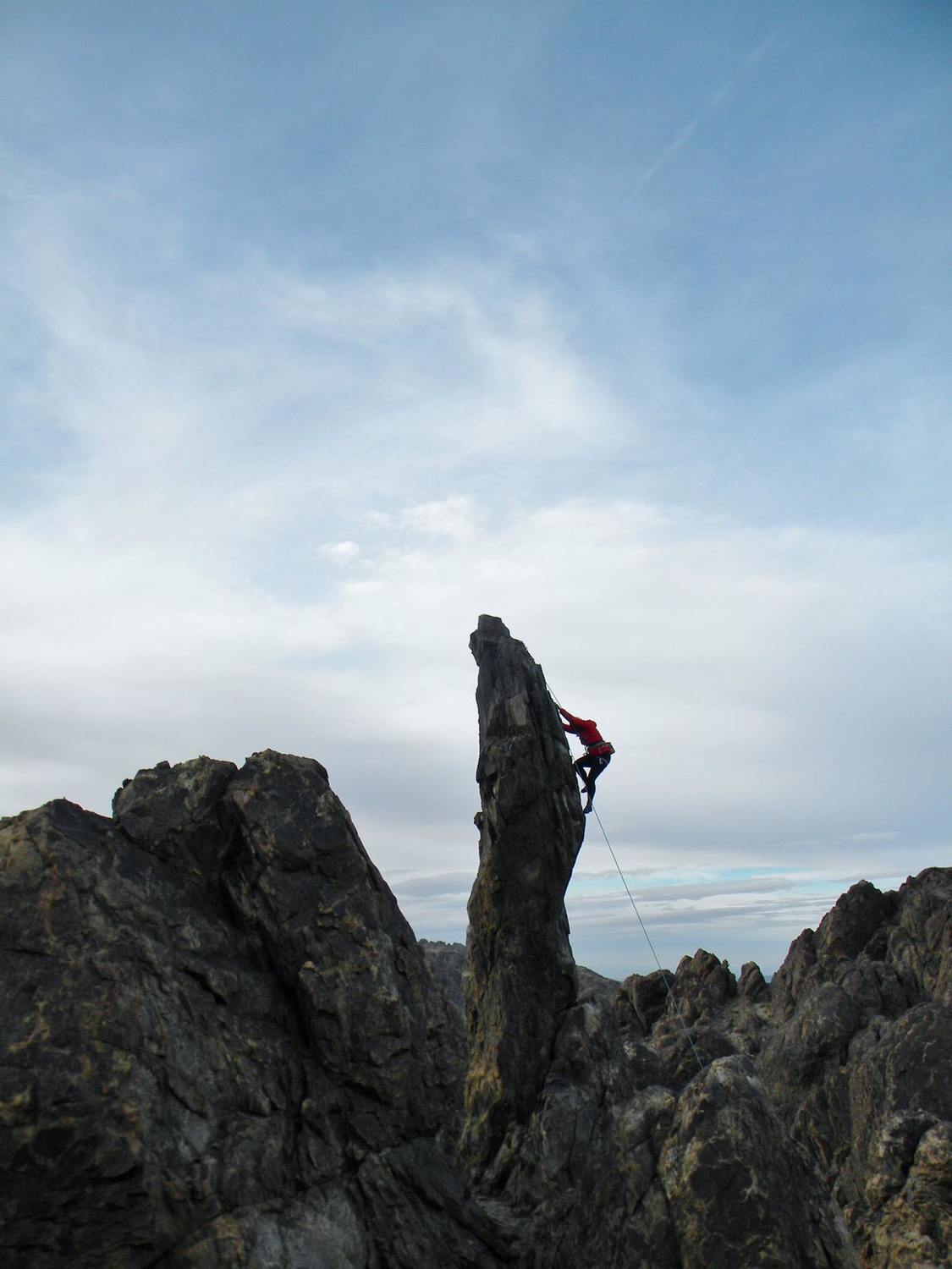 Amber on the finger spire.