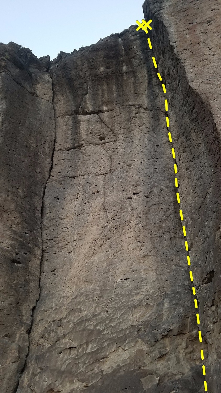Headwall Crack Right (5.9 Trad/TR) Climb the crack in the left facing ...