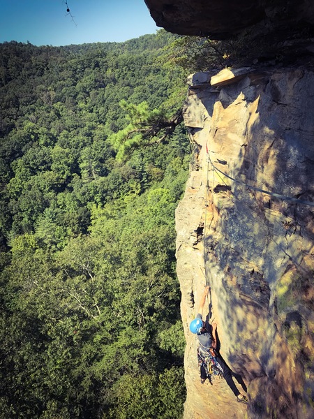 From a tree belay a little the the right, chosen so I could get pictures