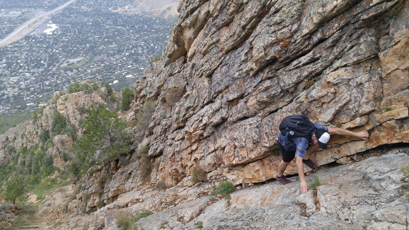 The down climb gully is just as fun.
